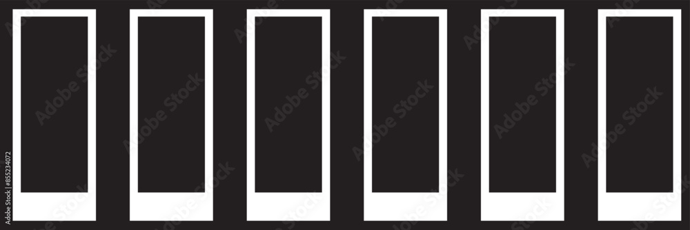 Blank photo booth strip template. Clipart image. isolated on white and ...