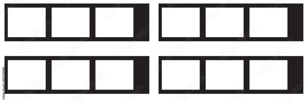 Blank photo booth strip template. Clipart image. isolated on white and ...