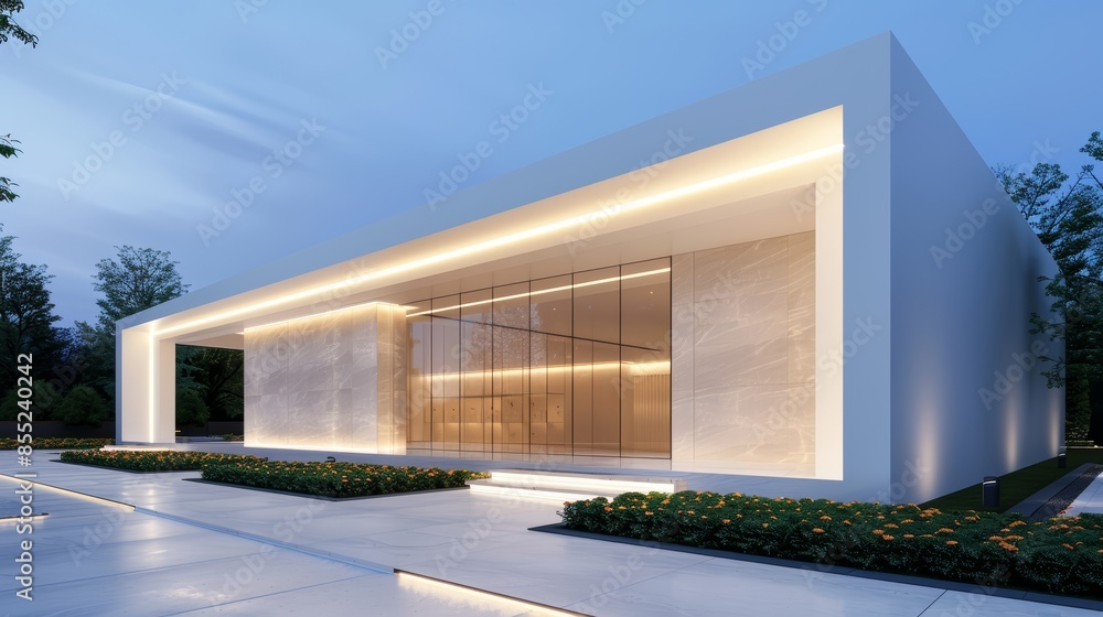 Foto de Innovative facade design for a memorial hall, featuring modern ...