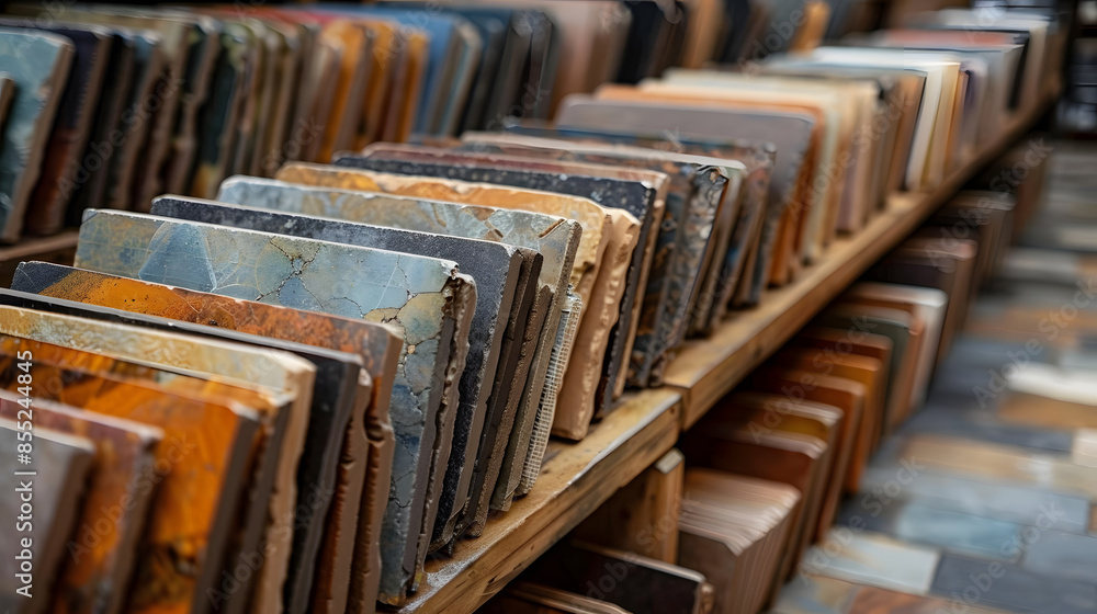 stack of paving tiles in a warehouse. Production and sale of stone ...