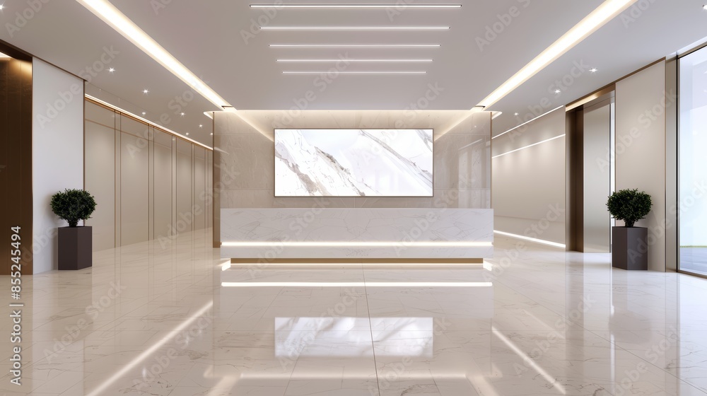 Modern memorial hall wall layout, featuring integrated flat screens and ...