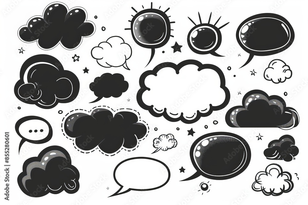 Speech Bubble set. Talk bubble. Cloud speech bubbles collection. Vector ...