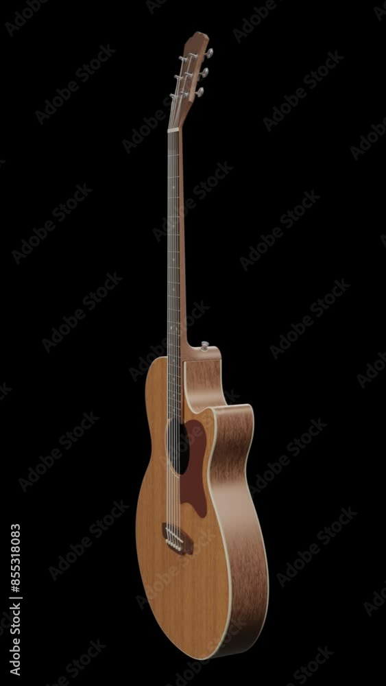 Classic Acoustic Guitar. A 3d model of a guitar that cyclically ...