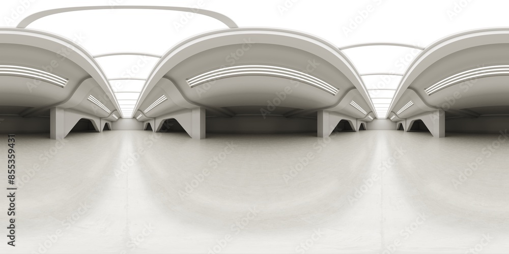 Full spherical hdri panorama 360 degrees of empty exhibition space ...