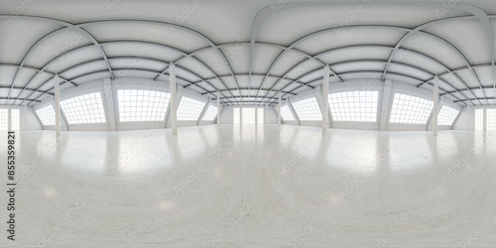 Full spherical hdri panorama 360 degrees of empty exhibition space ...