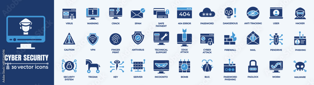 Cyber security editable stroke pictogram and minimal thin line web icon ...