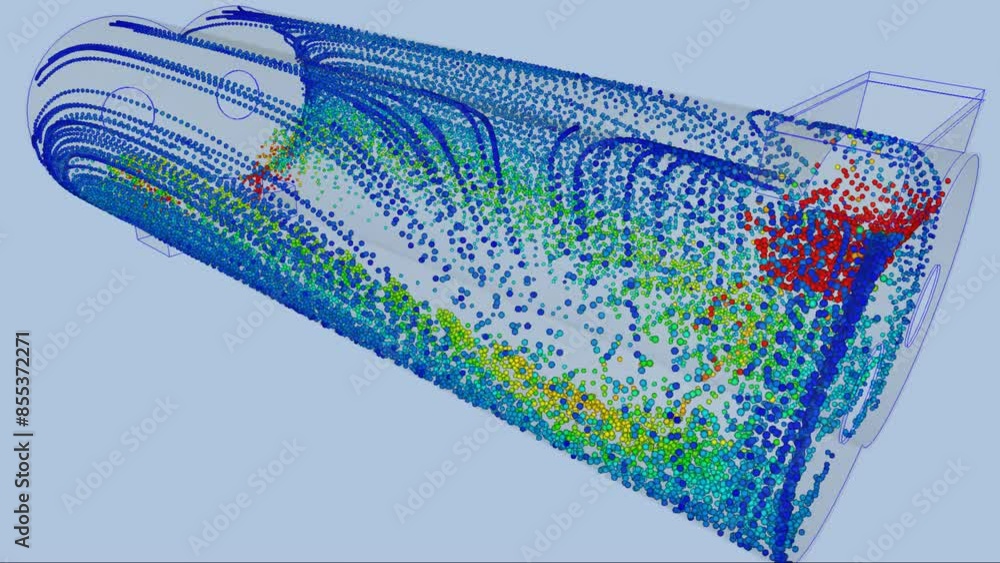 CFD simulation Computational fluid dynamics - industrial thermal screw conveyor airflow ...