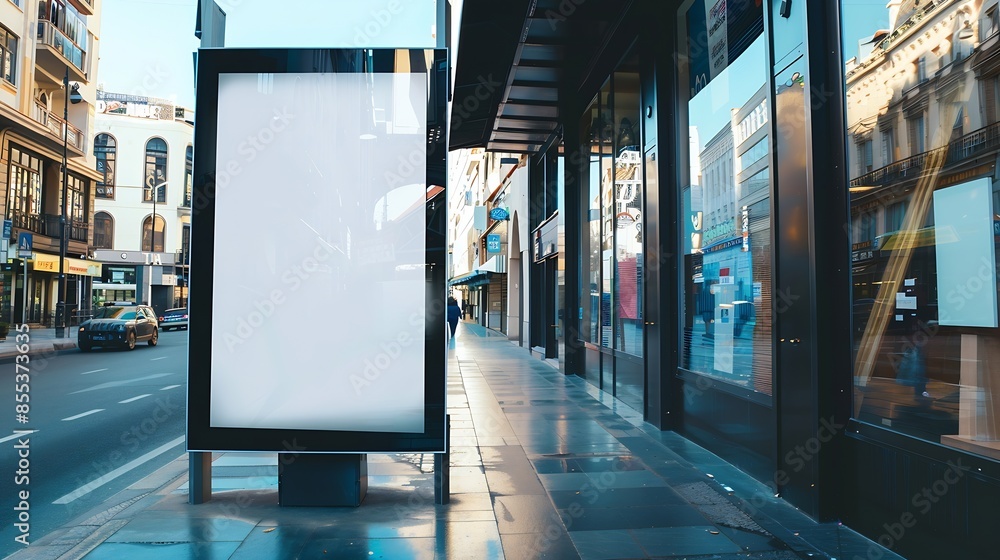 blank white poster and advertiser ad space digital outdoor display ...