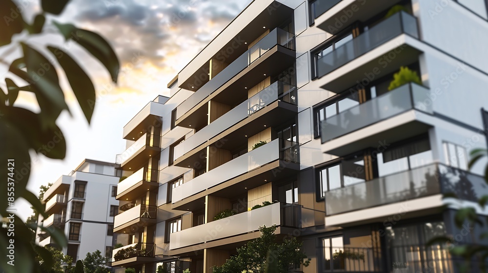 Apartment building mockup space and advertising billboard commercial ...