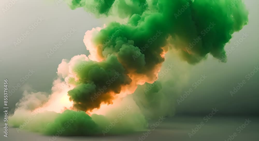Green mystery smoke Realistic green gas clouds on transparent ...