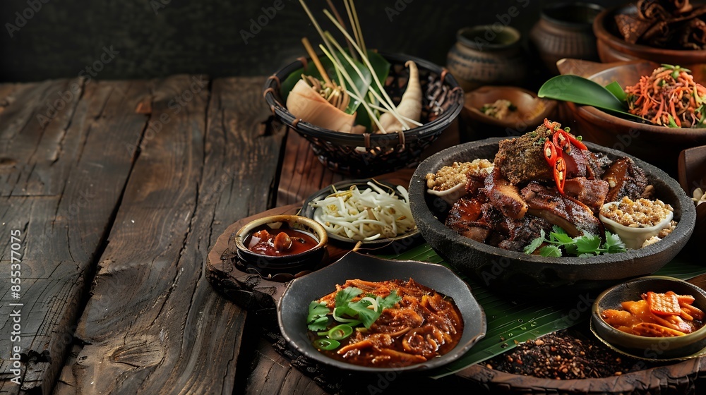 Balinesse Traditional Food Babi Guling Kriuk : Generative AI Stock ...