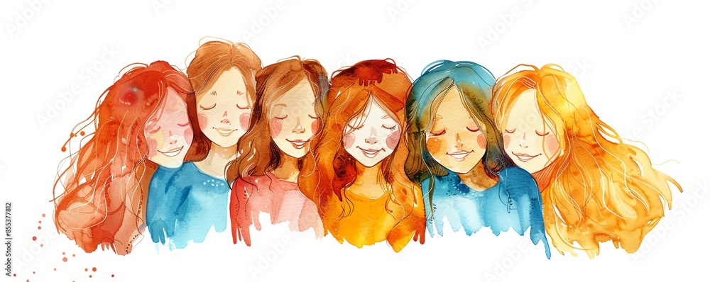 Peaceful Friendship Clipart With Friends Embracing And Smiling Stock Illustration Adobe Stock