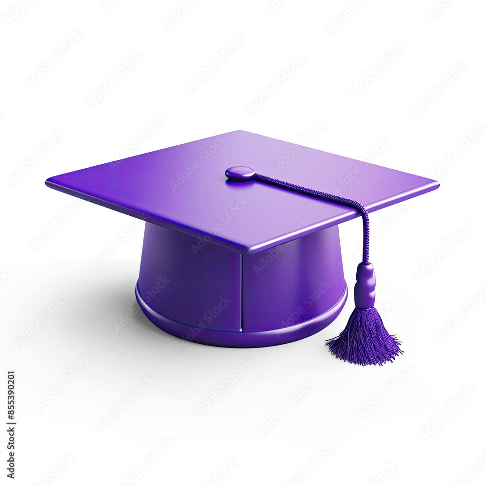 Purple Graduate Cap | Minimalistic Design | Isolated on Transparent ...