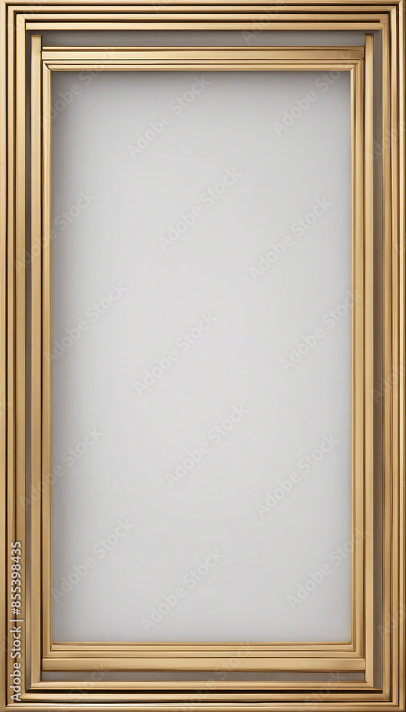 Double line rectangle golden frame isolated on transparent background ...