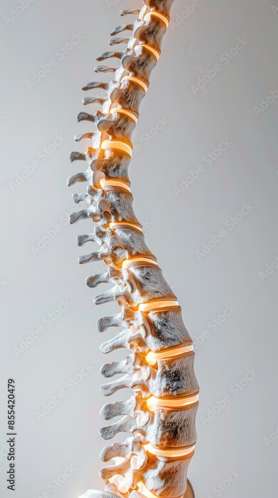 Anatomical image : visual of spine, intricate structure and alignment ...