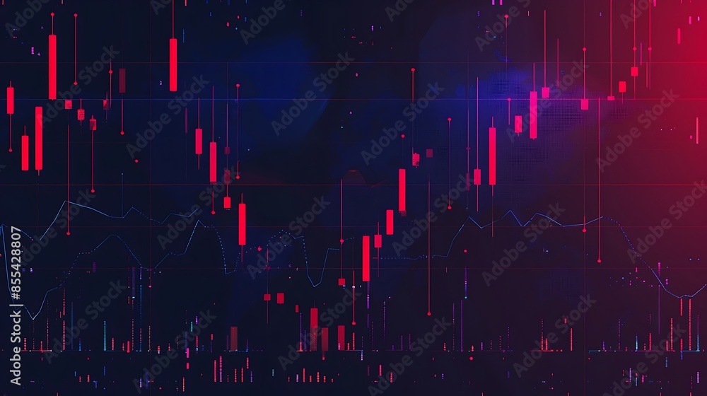 Candlestick graph and chart background: Stock market, financial online ...