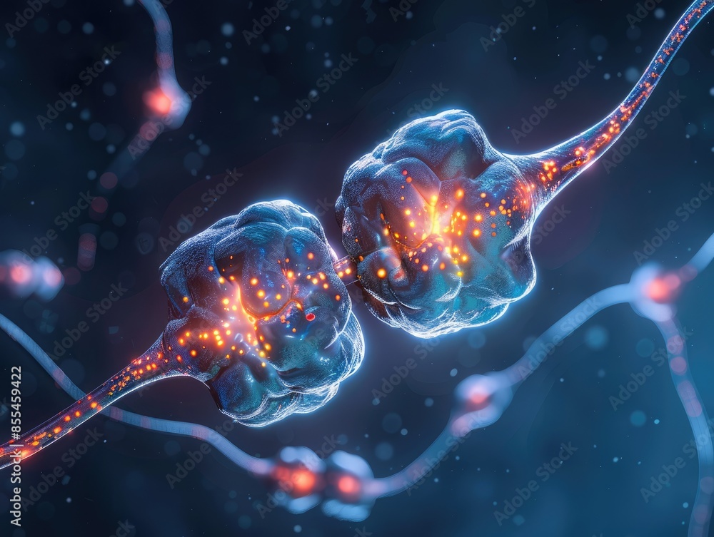 Neural connection: nerve synapse - intricate junction where nerve cells ...
