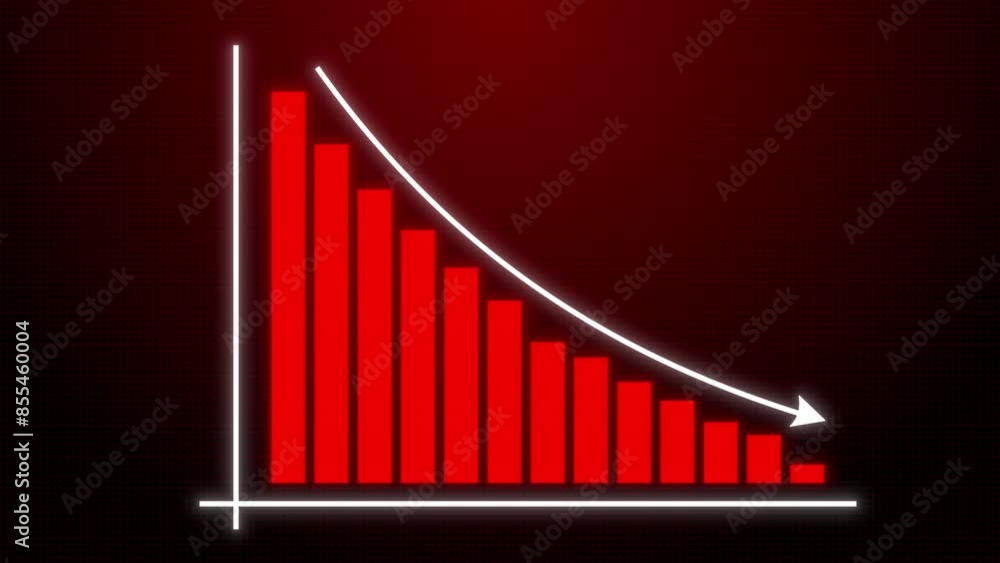 Graph Going down. Decline Failure Decreasing Bar Graph, Business loss ...