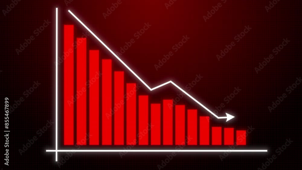 Graph Going down. Decline Failure Decreasing Bar Graph, Business loss ...