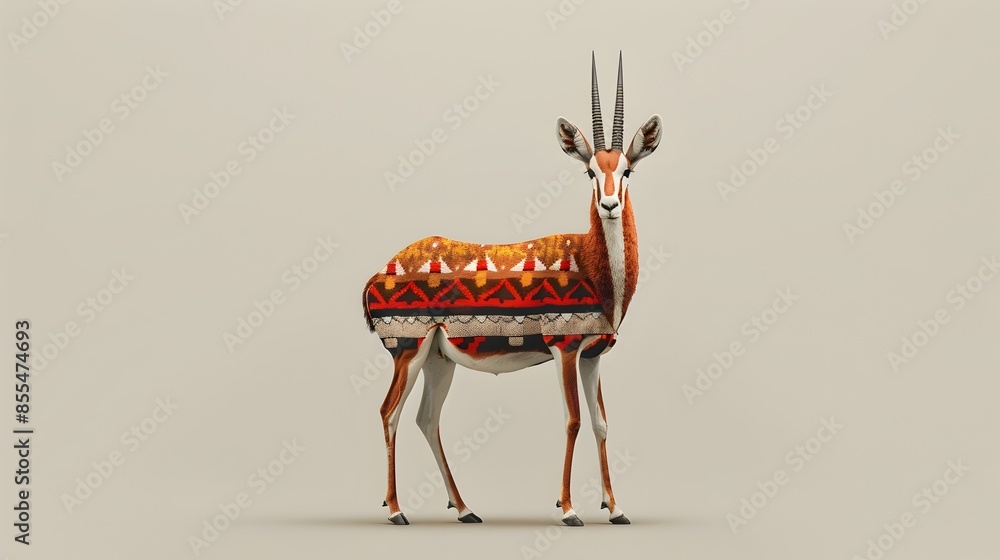 Surreal South African Springbok in Traditional National Costume on ...