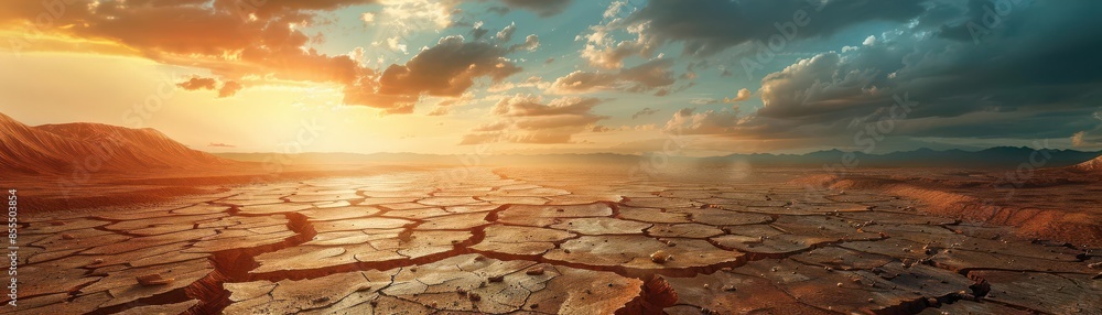 Oasis to wasteland transformation, representing arid regions potential ...