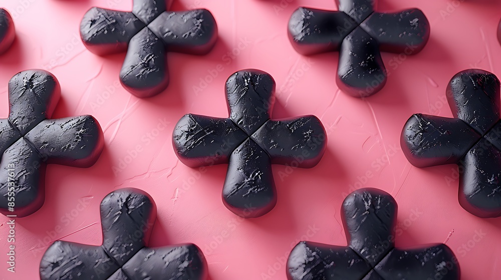 An artistic depiction of minimalist crosses in a repeating grid pattern ...