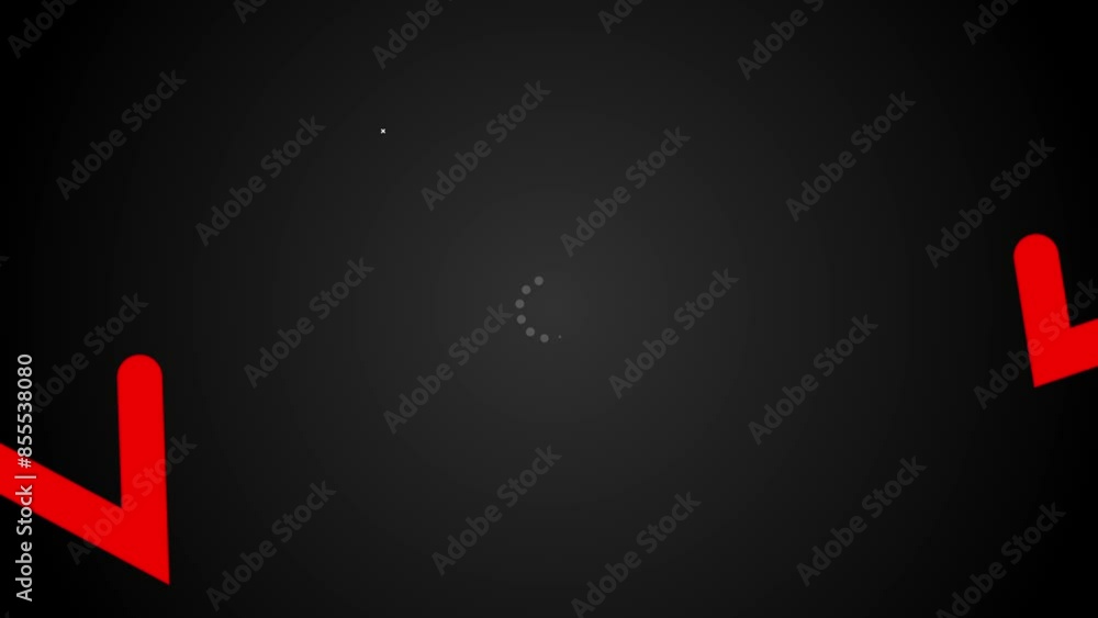 This video shows a red loading animation on a black background. The ...