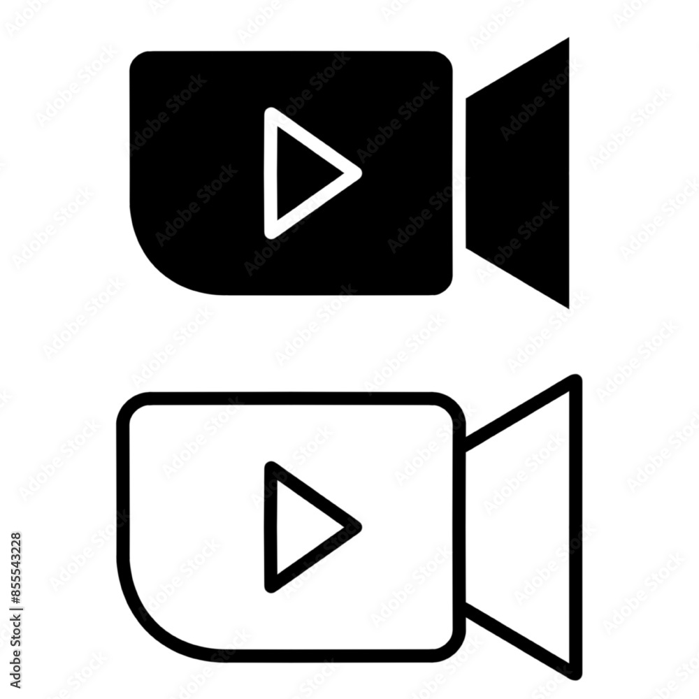 Video icon vector. Video camera vector. Player symbol. Linear style ...
