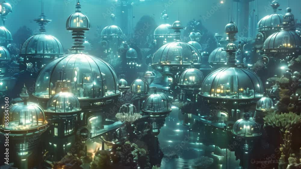 A large aquarium showcases various types of fish swimming amongst coral ...