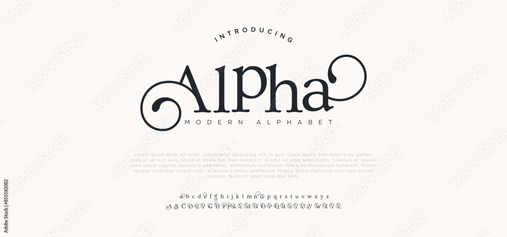 Alpha premium luxury elegant alphabet letters and numbers. Elegant ...