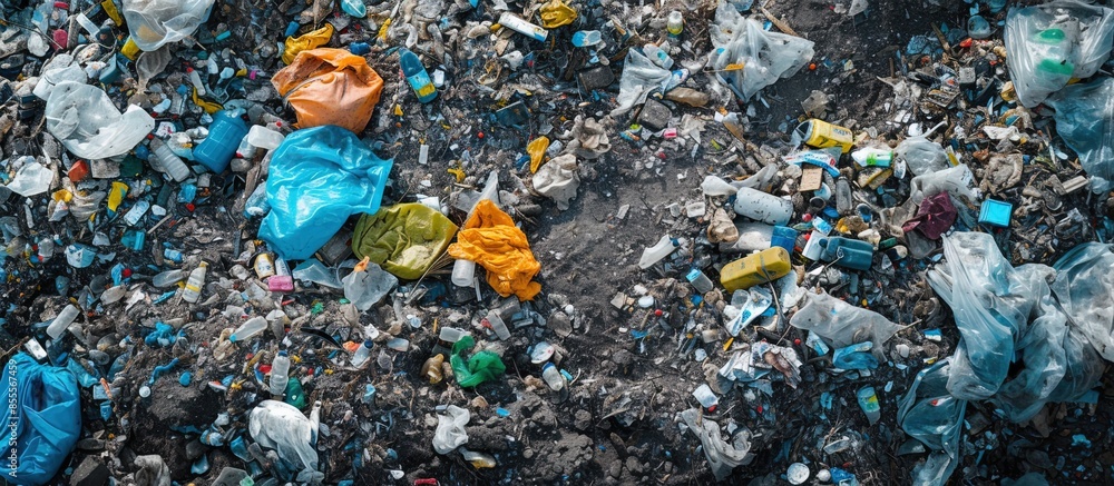 Graphic design, garbage classification and landfill theme, garbage in ...