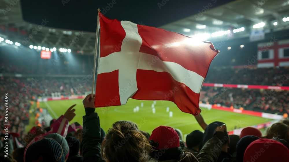 Excited Denmark Fans Cheering at Sunset Football Game - EM European ...
