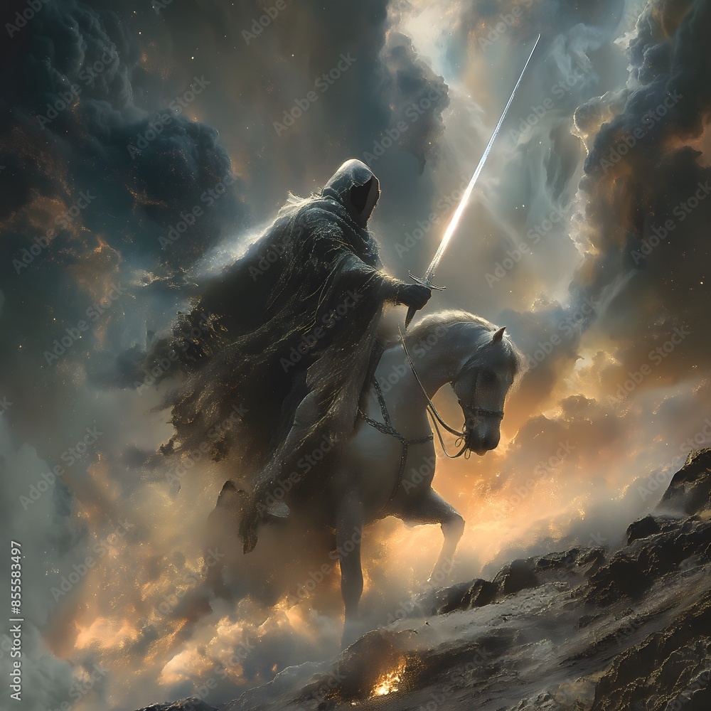 The First of the Four Horsemen of the Apocalypse, Riding a White Horse ...