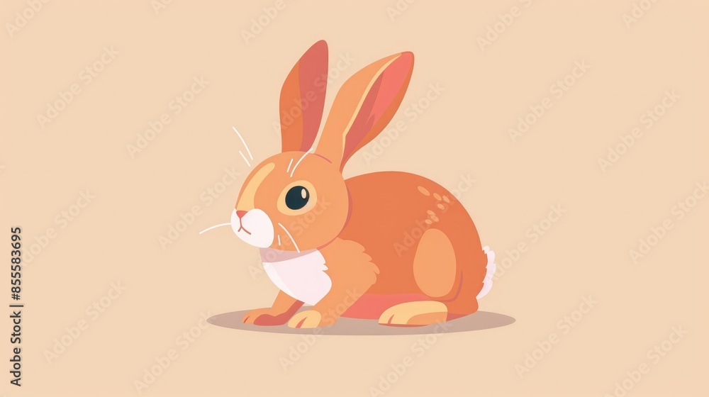 Discover this adorable rabbit 2d illustration featuring animal rabbit ...