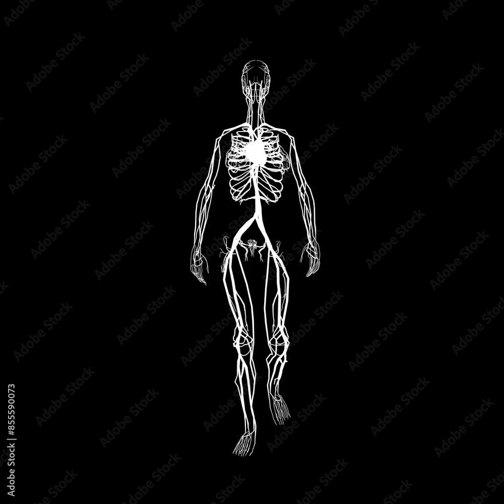 A detailed diagram of the human circulatory system, highlighting the ...