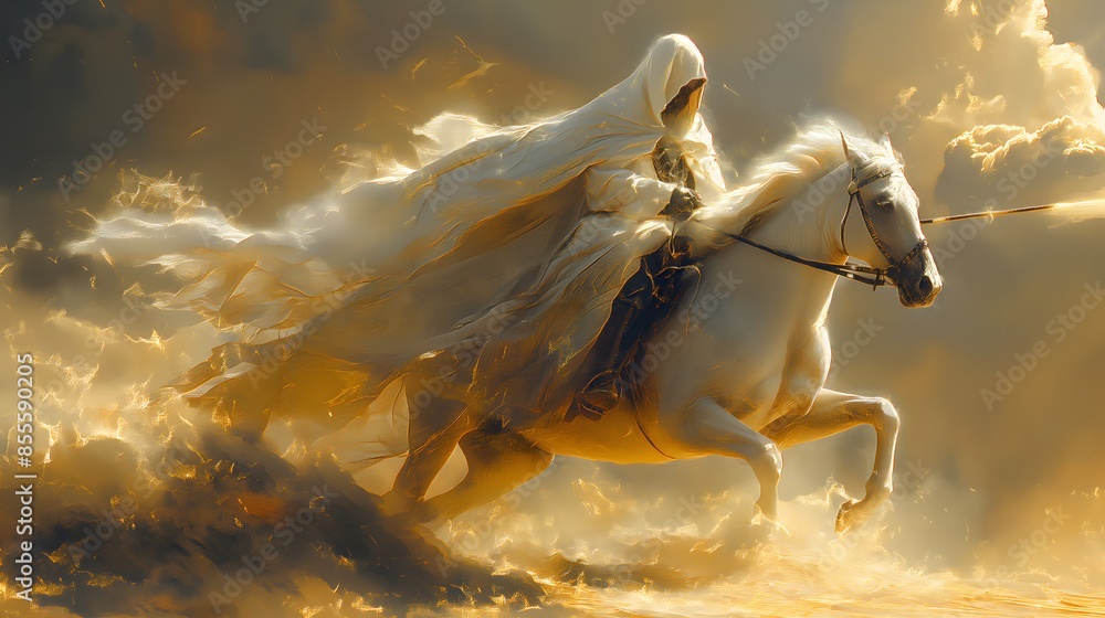 The First of the Four Horsemen of the Apocalypse, Riding a White Horse ...