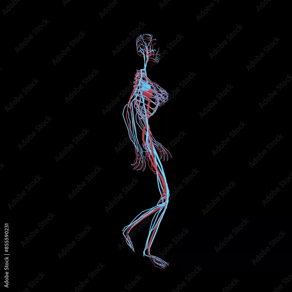 Vídeo do Stock: This animation shows the circulatory system of a human ...