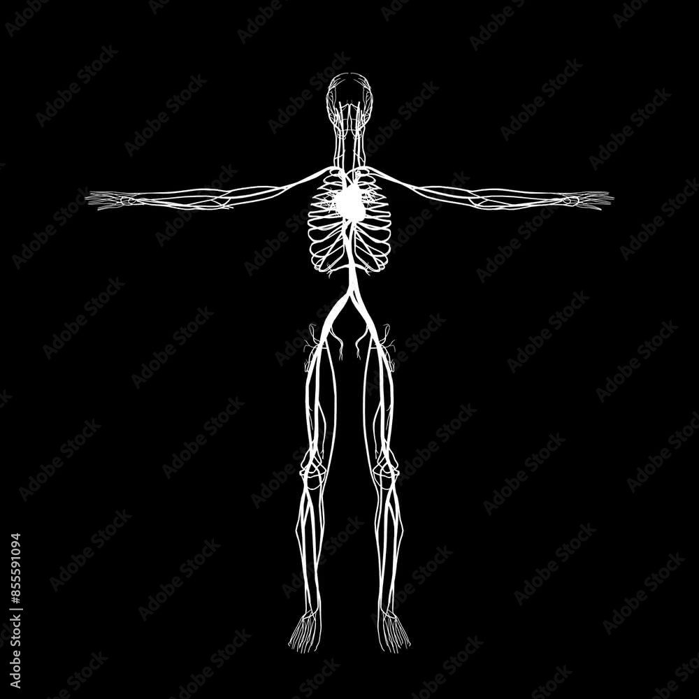 A 3D model of the human circulatory system. The model shows the ... A 3D model of the human circulatory system. The model shows the ...