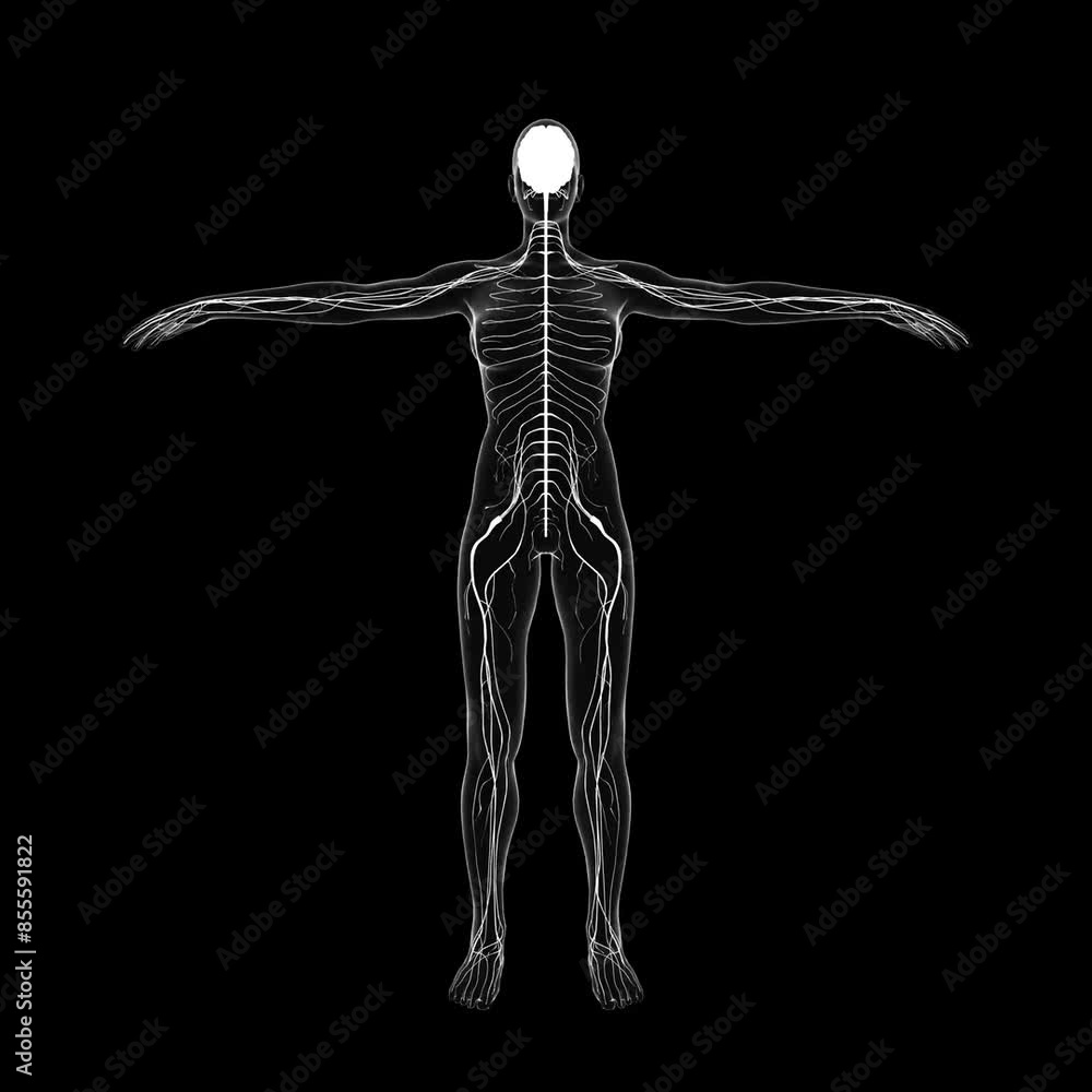 3D animation of the human nervous system. View the intricate network of ...