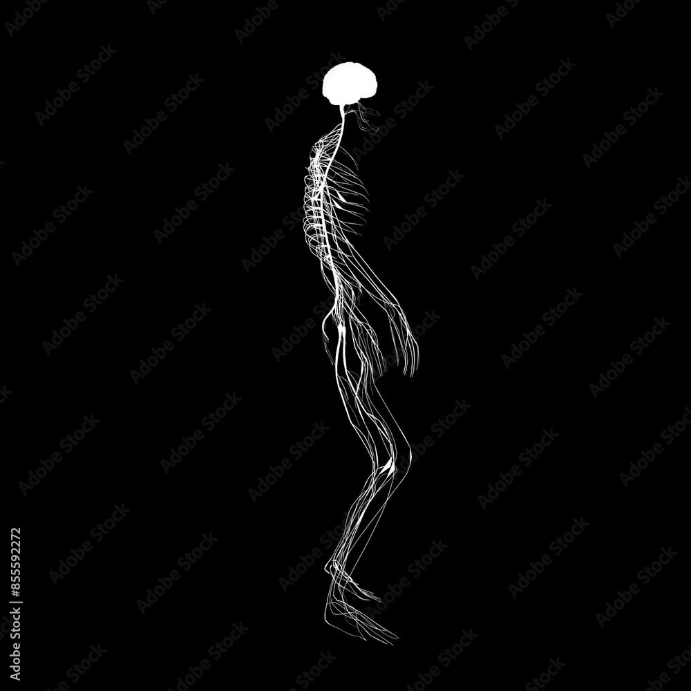 This 3D animation provides a detailed look at the human nervous system ...