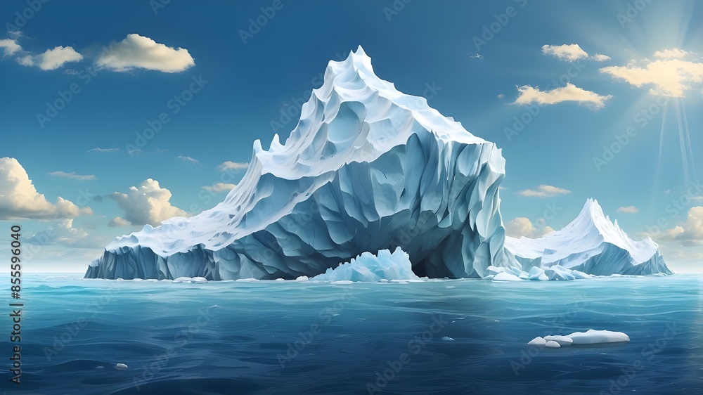 iceberg in polar regions,Wide banner poster with copyspace that depicts ...