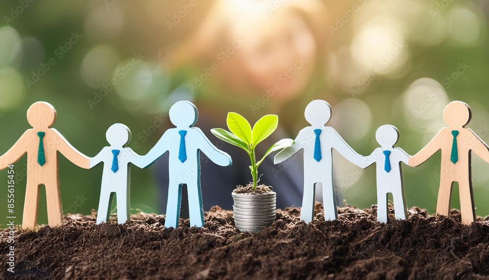 Environment cooperation. Unity of business people and community ...