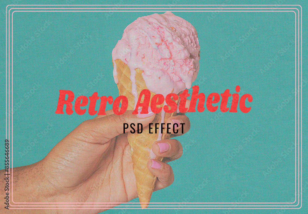 Retro Aesthetic PSD Filter Effect Stock Template | Adobe Stock