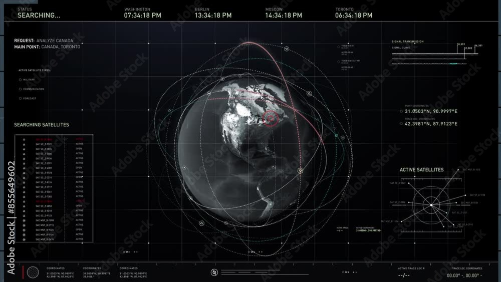 Analyzing the planet earth searching by space satellites. Examining the ...