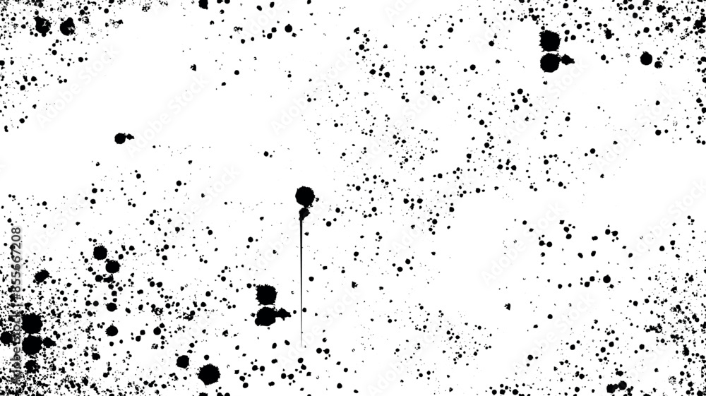 Spray paint splashes set. Black ink drips, spots, brush drops or blots ...