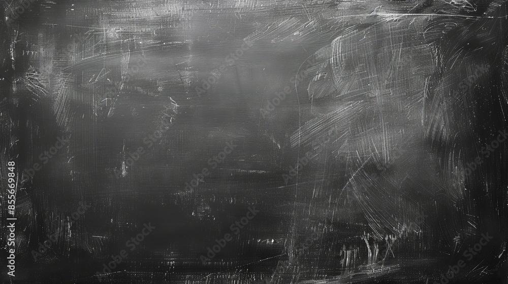Gray rustic blank chalkboard background in school setting with copy ...