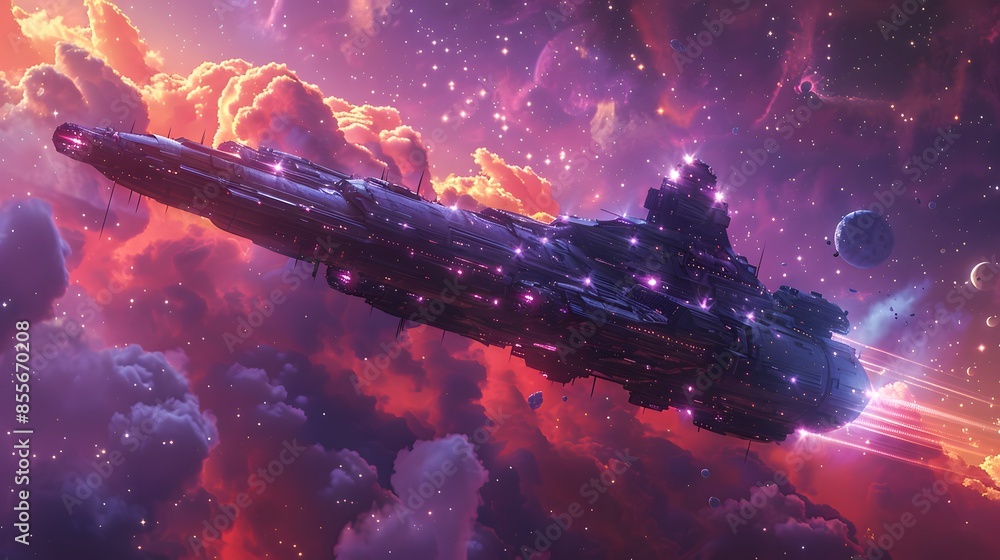 Poster Vector illustrate, Nebula Explorer, A droid built to explore the ...