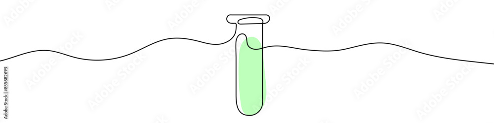 Continuous editable line drawing of laboratory flask. One line drawing ...