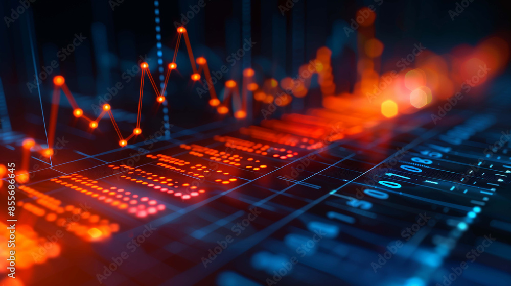 Vertical line chart displays a monthly comparison of income and ...