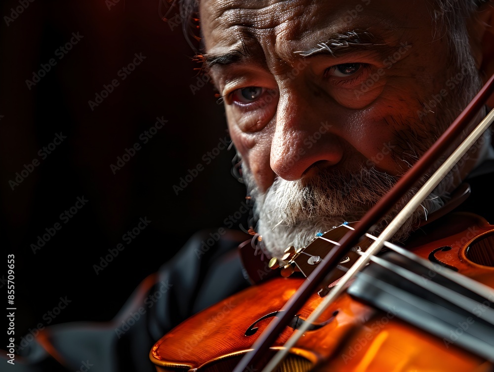 Captivating Portrait of Musician Immersed in the Melodies of the Soul ...